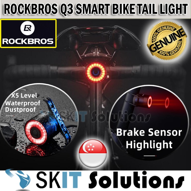 ROCKBROS Q3 Smart Bike Tail Light on Sitting Bow/Pole, Mountain Bike ...