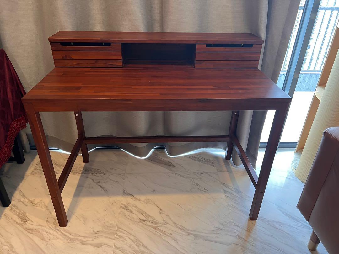 Scanteak Teak desk with drawers - bought in Aug 2021, Furniture & Home ...