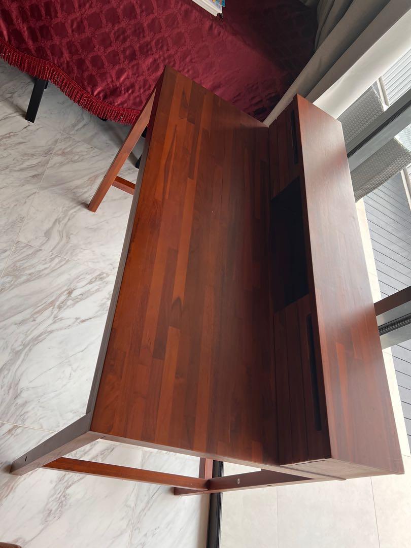 Scanteak Teak desk with drawers - bought in Aug 2021, Furniture & Home ...