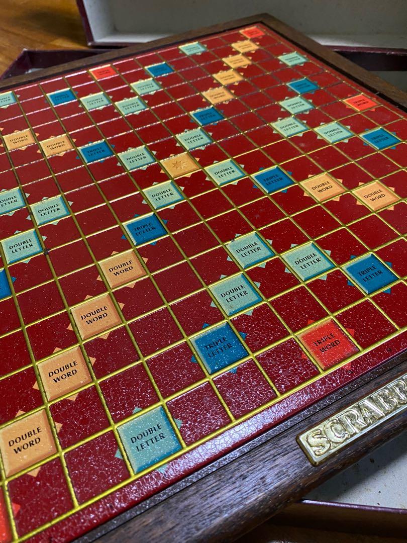 Scrabble Deluxe with Rotating Wooden Board, Hobbies & Toys, Toys ...