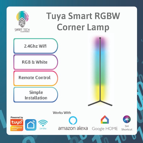 Smart Wifi Tuya Standing Corner Lamp RGB white / Tuya Smart Life ...