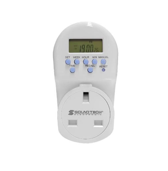 Soundteoh 13A Digital Mini Timer 3 pin electrical Plug/Adaptor/Socket ...