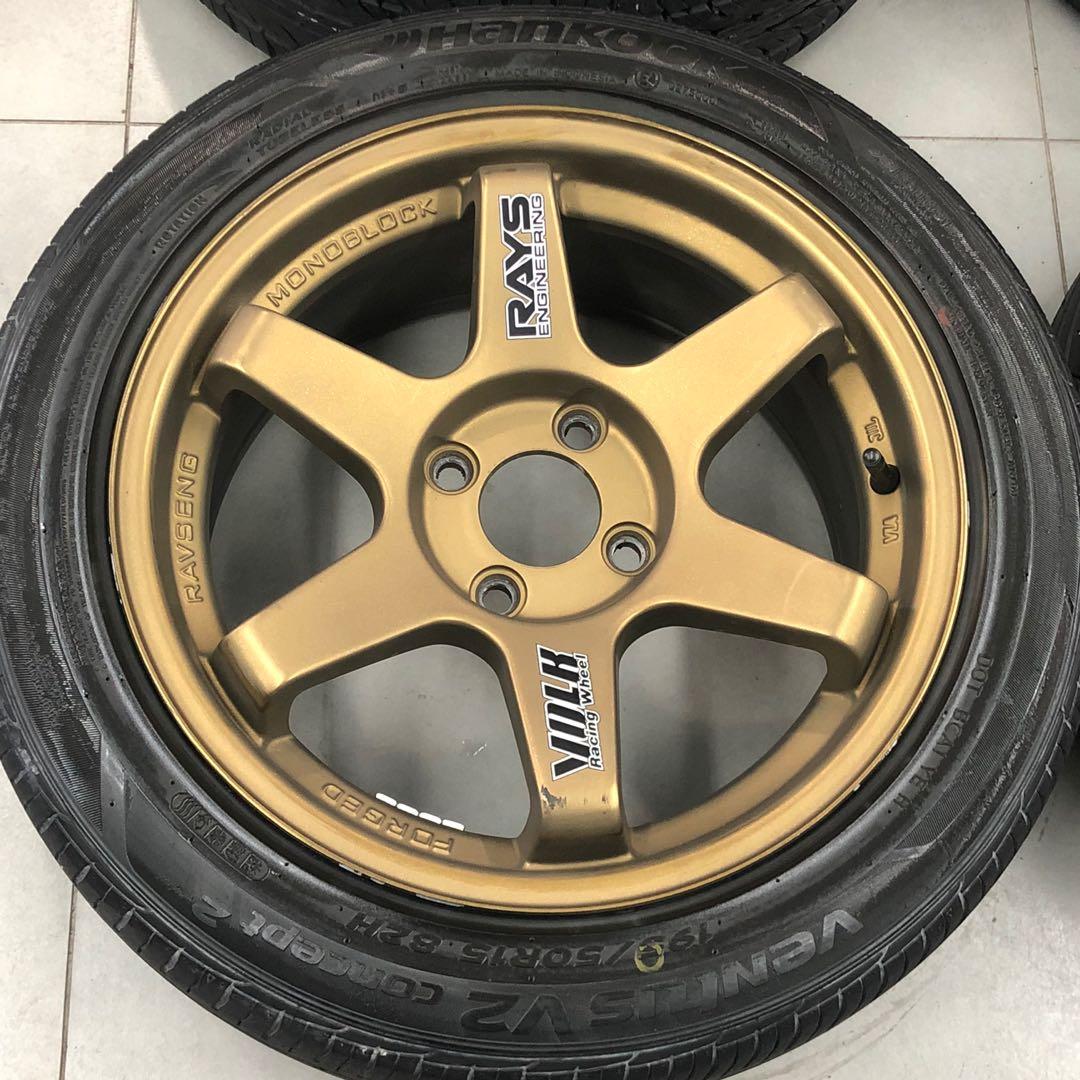 Sport Rim TE37 SL 15x7JJ pCD100, Auto Accessories on Carousell