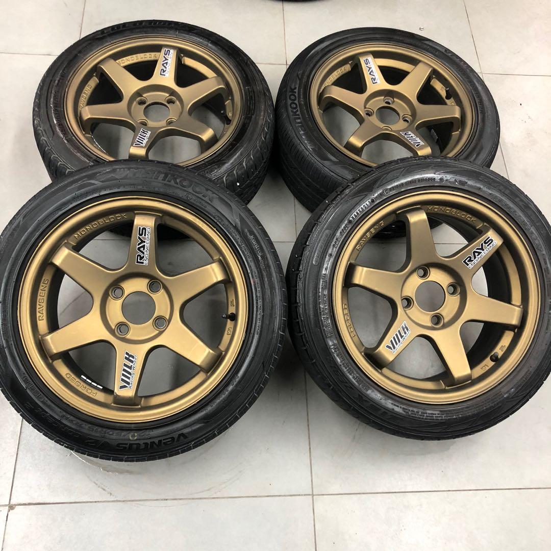 Sport Rim TE37 SL 15x7JJ pCD100, Auto Accessories on Carousell