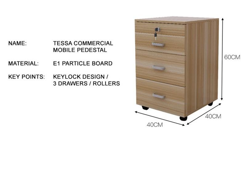 TESSA Commercial Office Mobile Pedestal (Pre-Assembled) - Office ...