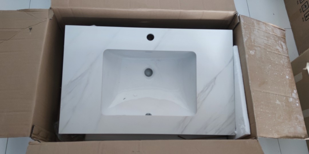 Toilet Table top basin and vanity cabinet set, Furniture & Home Living ...