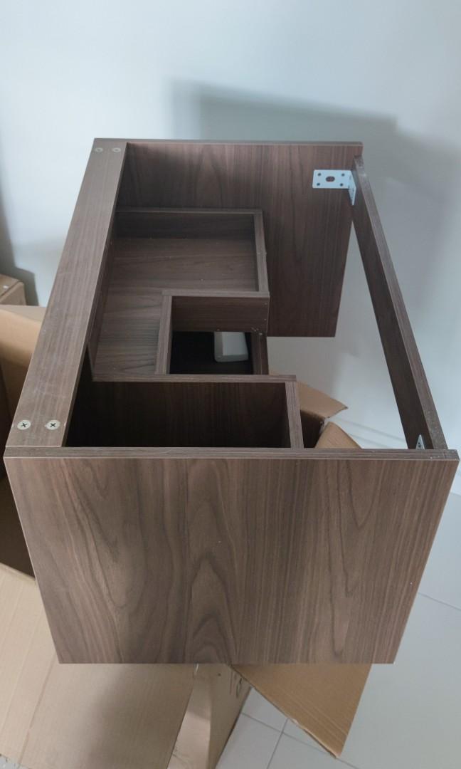 Toilet Table top basin and vanity cabinet set, Furniture & Home Living ...