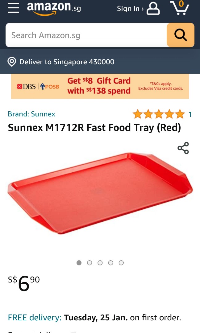 Tray red Hawker coffee shop left 18 pcs only, Food & Drinks, Beverages ...