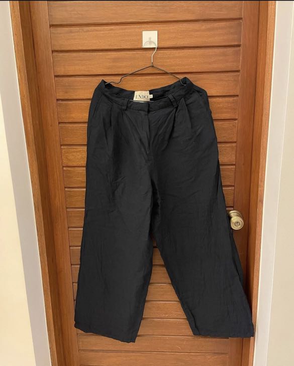 Undo Studios Navy Blue Linen Pants, Women's Fashion, Bottoms, Other ...