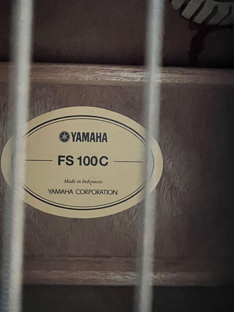 Yamaha acoustic guitar FS100C made in Indonesia, Hobbies & Toys, Music ...