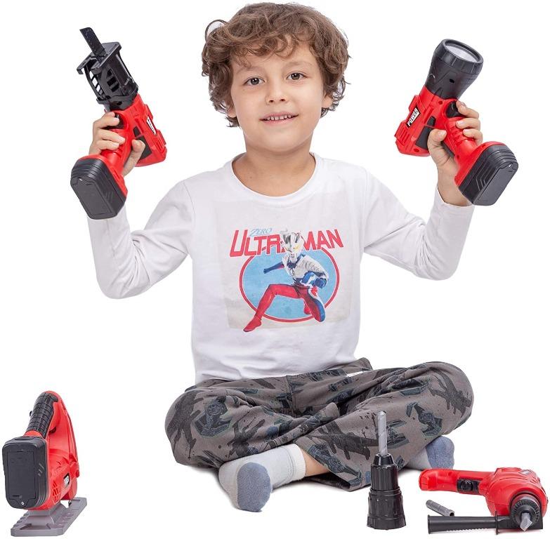 12468) JOYIN 4-in-1 Realistic Construction Tool Toy Electric Tool ...