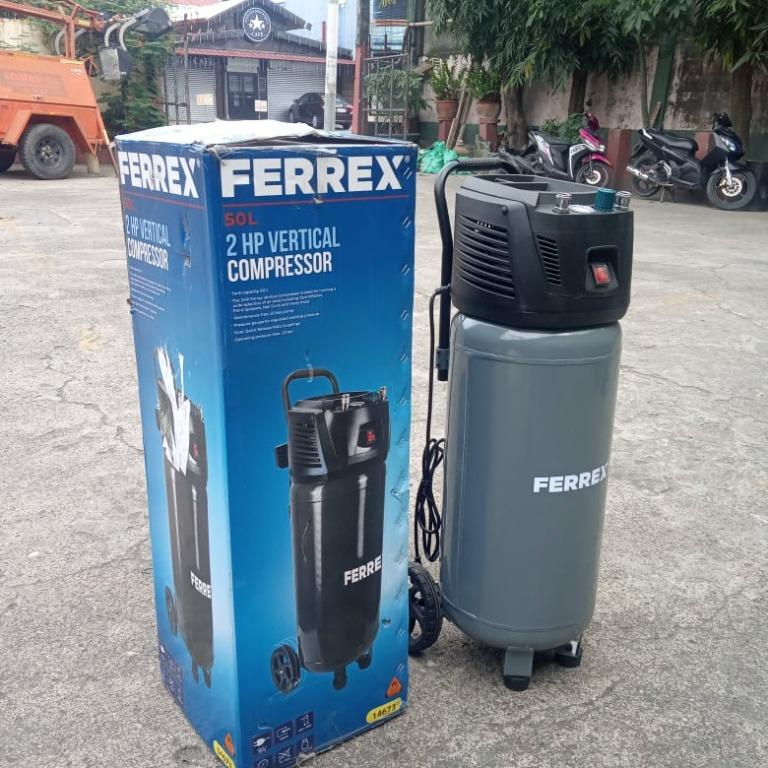50L FERREX 2 HP VERTICAL COMPRESSOR, Furniture & Home Living, Home ...