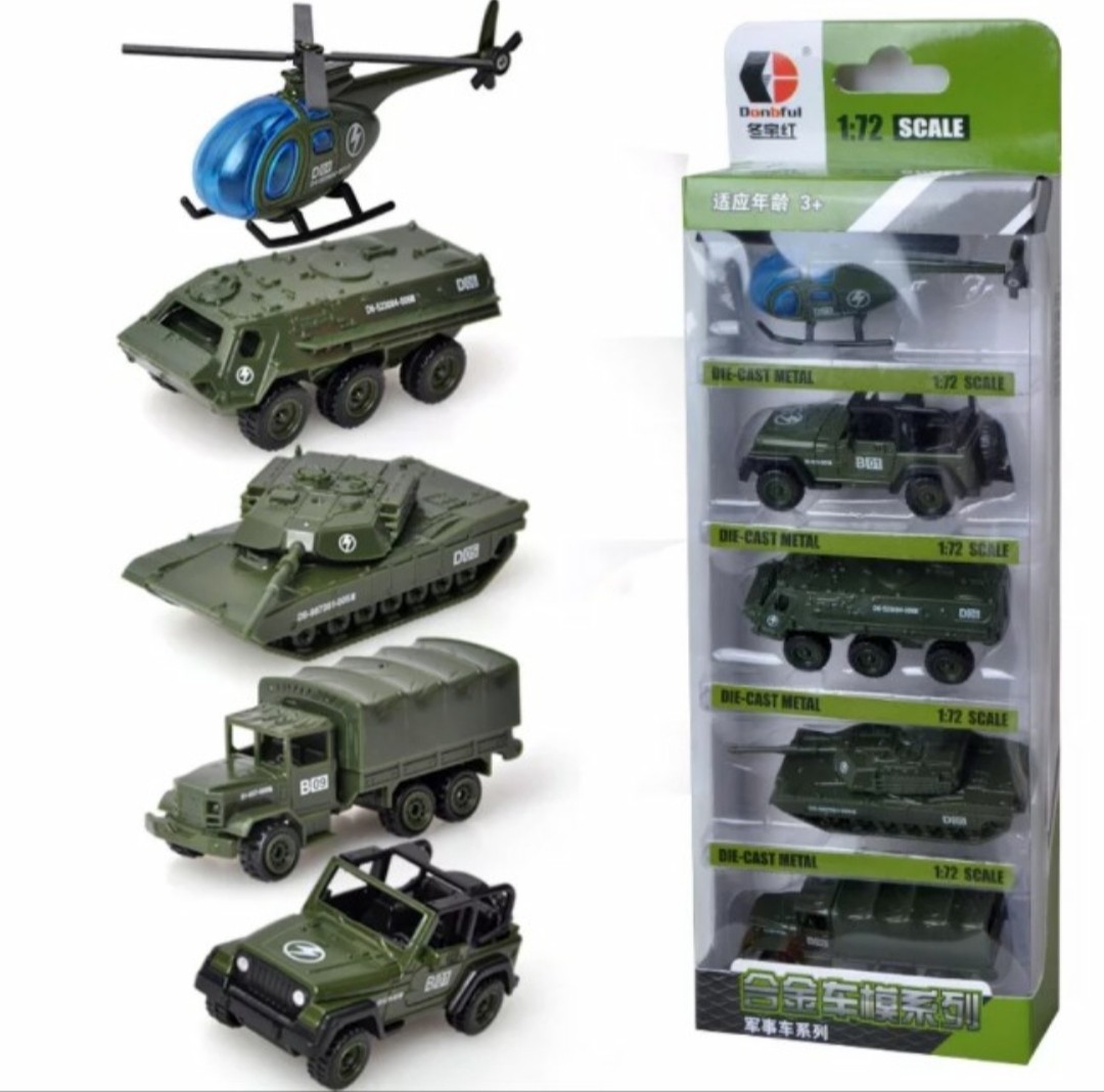 5pc Army Tank Truck Jeep Helicopter Birthday Cake Topper Figurine Toy ...