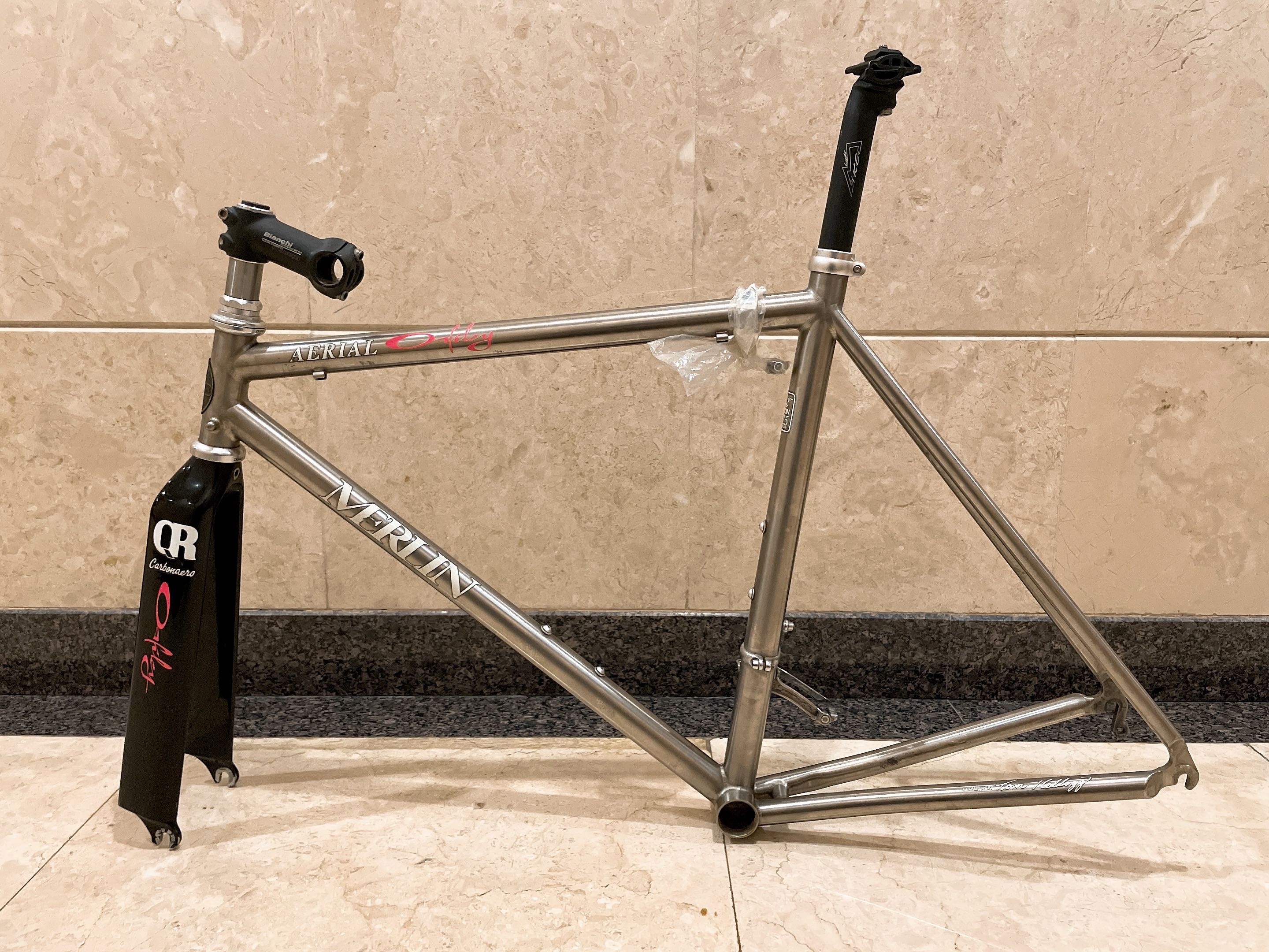 80% New Merlin Aerial Titanium Frame (50cm) & Dura-ace parts, 運動產品, 單車及 ...