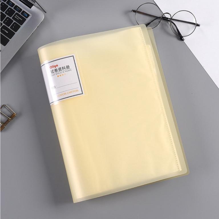 A3 (Folder can be rolled up) Clear Pocket Plastic File (20 pockets ...