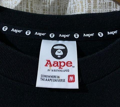 AAPE BY A BATHING APE OLD ENGLISH FONT LONG SLEEVE SHIRT, Men's Fashion ...