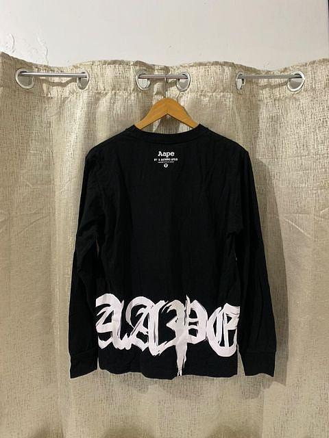 AAPE BY A BATHING APE OLD ENGLISH FONT LONG SLEEVE SHIRT, Men's Fashion ...