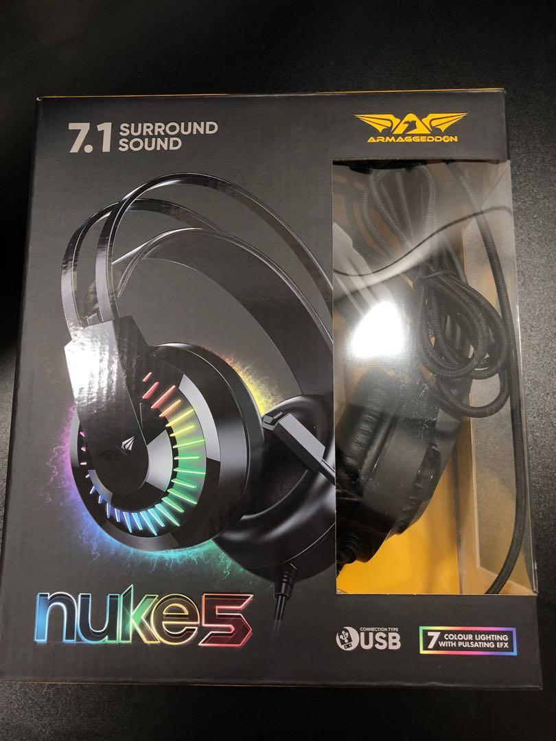 Armaggeddon Nuke 5 Surround Sound 7.1 Gaming Headphone | 40mm Large ...