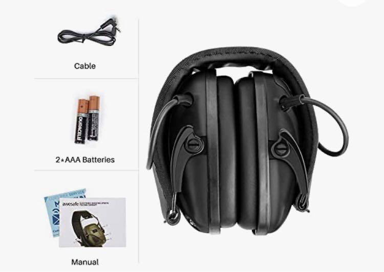 awesafe Electronic Shooting Earmuff, Noise Reduction Sound ...