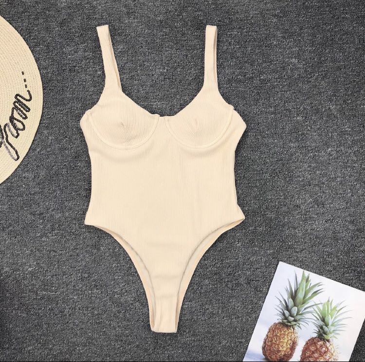 Beige one piece bikini, Women's Fashion, Swimwear, Bikinis & Swimsuits ...