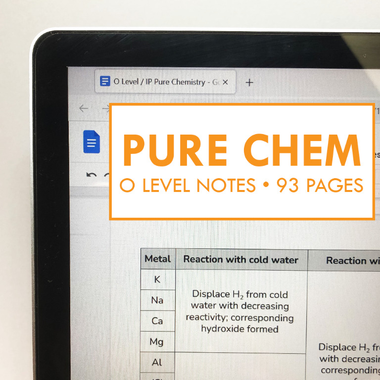 pure chemistry notes best!!! chem o level IP / Express Secondary 3/4/5 ...