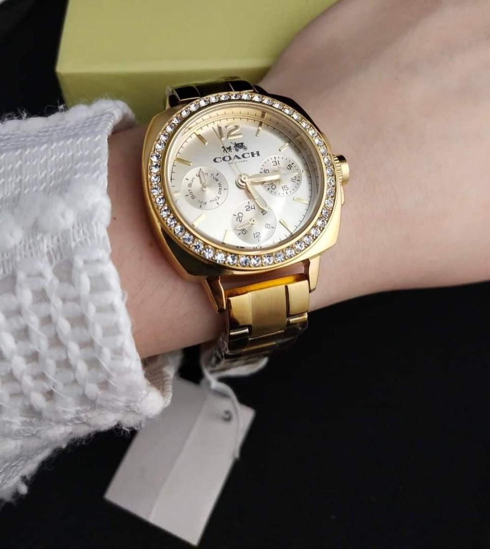 Coach Boyfriend Gold-tone Watch 39mm, Women's Fashion, Watches ...