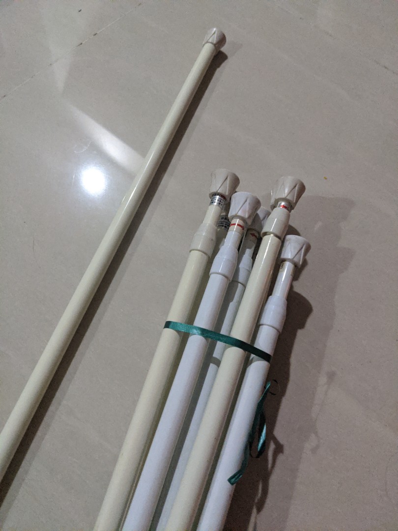 Daiso Curtain Rods adjustable, Furniture & Home Living, Bathroom ...