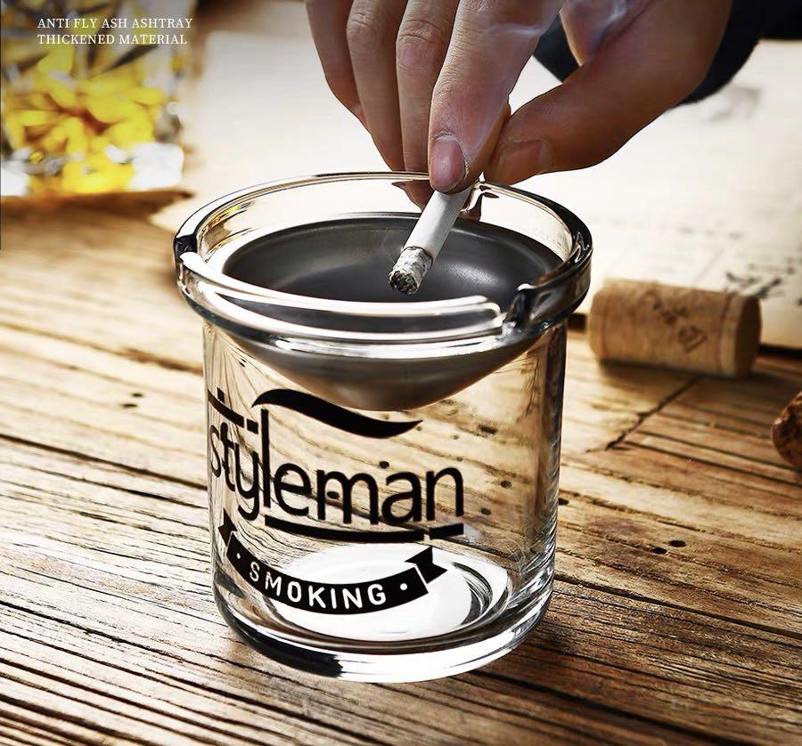 Glass Ashtray with Inserts, Furniture & Home Living, Home Decor, Other ...