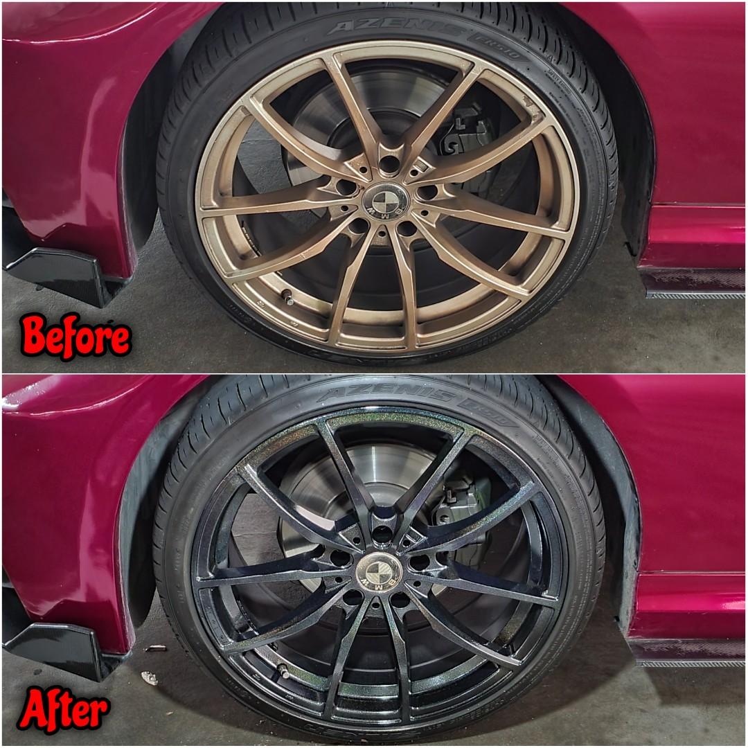 Gloss Black Hologram Rims Spray Paint Service On (BMW 318), Car ...