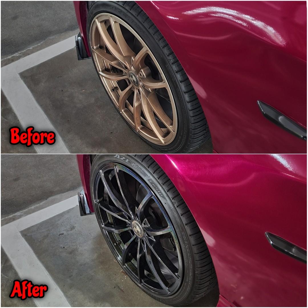 Gloss Black Hologram Rims Spray Paint Service On (BMW 318), Car ...