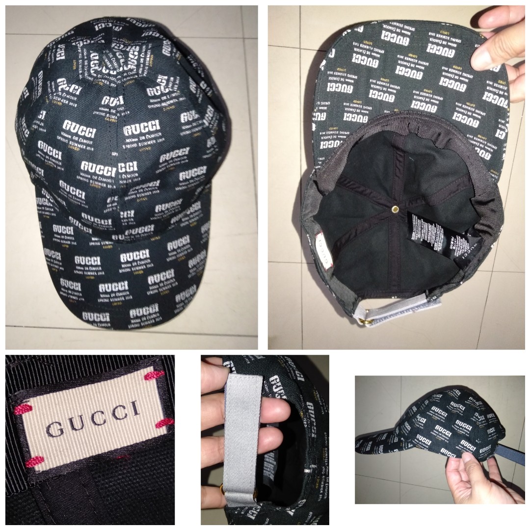 Gucci Monogram Black Denim Cap, Men's Fashion, Watches & Accessories ...