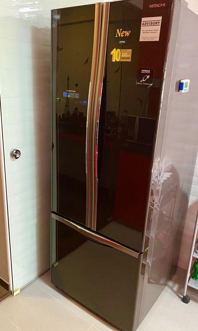 Hitachi 3-door Fridge&Freezer Brown Color Glass Door, TV & Home ...