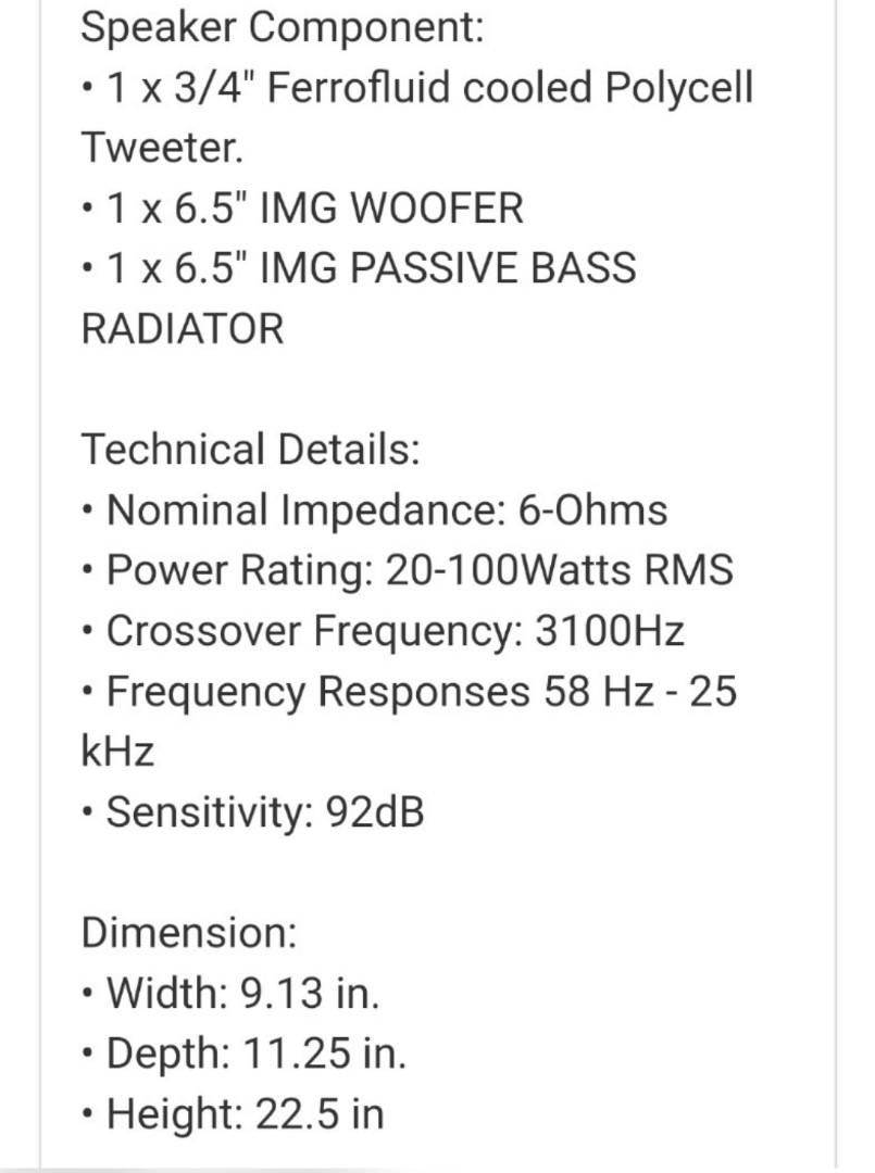 Infinity RS425, Audio, Other Audio Equipment on Carousell