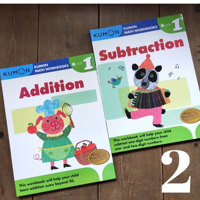 Kumon workbooks for Grade 1 (2 books) Addition and Subtraction, Hobbies ...