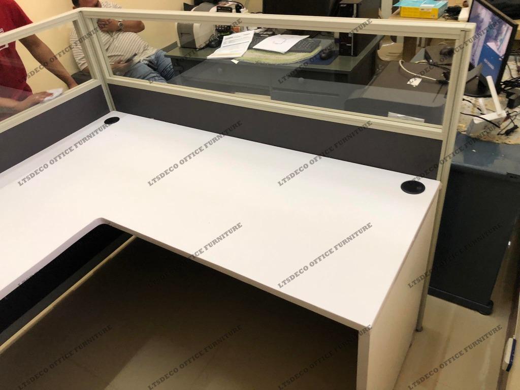 laminated l shape table office partitions, Furniture & Home Living ...
