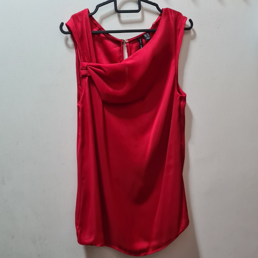 Mango Red top cny (not cheongsam), Women's Fashion, Tops, Sleeveless on ...