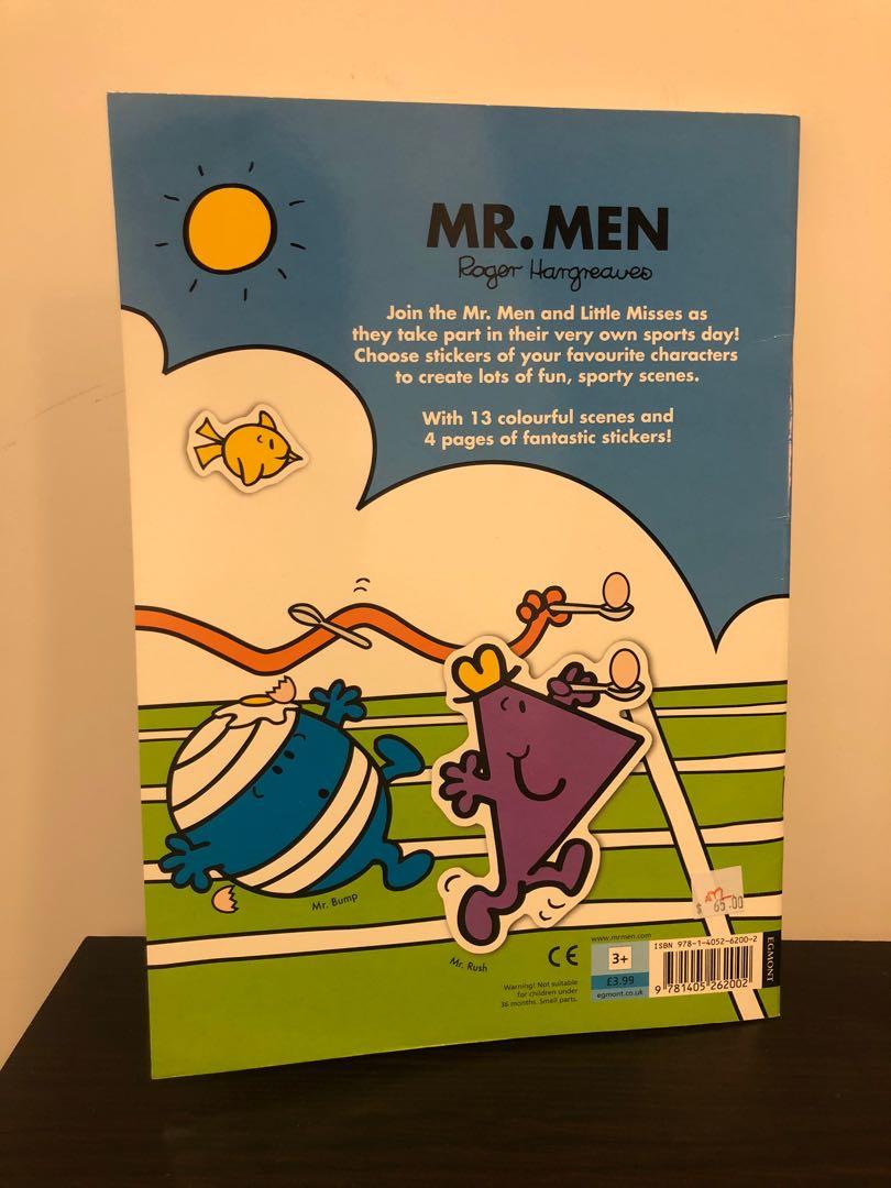 Mr Men Sticker Book Sports Day Scene, 興趣及遊戲, 書本 & 文具, 小朋友書 - Carousell