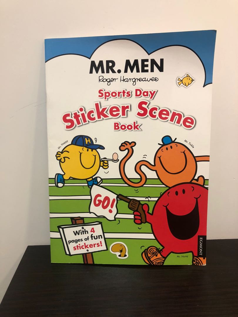 Mr Men Sticker Book Sports Day Scene, 興趣及遊戲, 書本 & 文具, 兒童書籍 - Carousell
