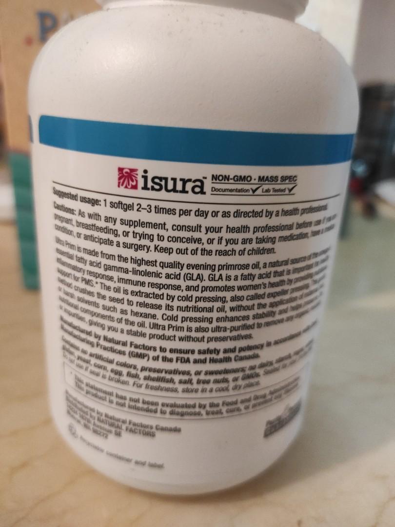 Omega Factors Ultra Prim Evening Primrose Oil, Health & Nutrition ...