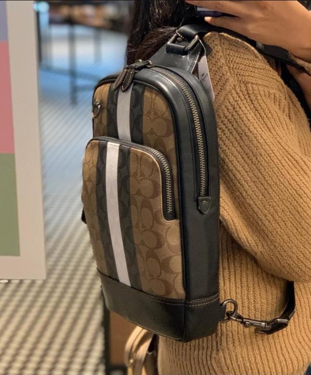 Original Coach Graham Pack In Signature Canves With Varsity Stripe ...