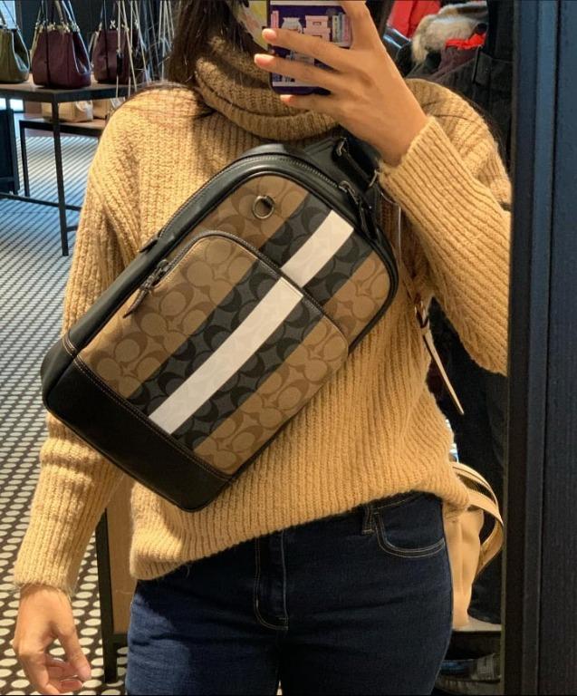 Original Coach Graham Pack In Signature Canves With Varsity Stripe ...
