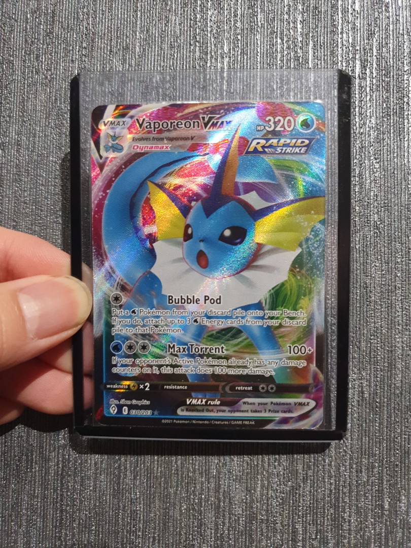 Pokemon TCG Evolving Skies Vaporeon VMAX Ultra Rare Card, Hobbies ...