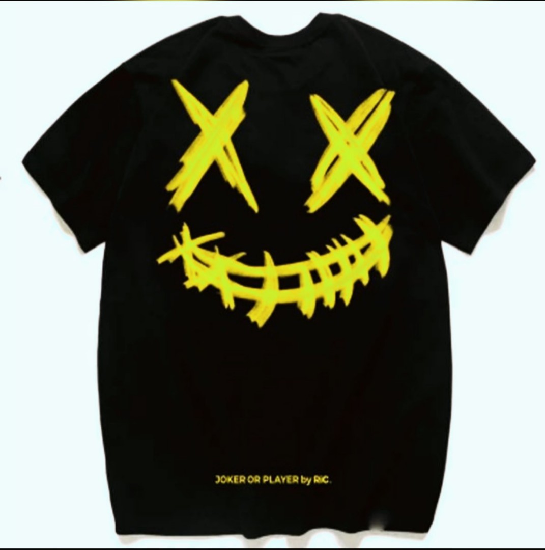 Ricky Is Clown Neon Yellow Smiley T-Shirt, Men's Fashion, Tops & Sets ...