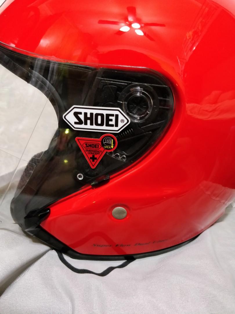 Shoei J-stream Shine Red, Motorcycles, Motorcycle Apparel on Carousell
