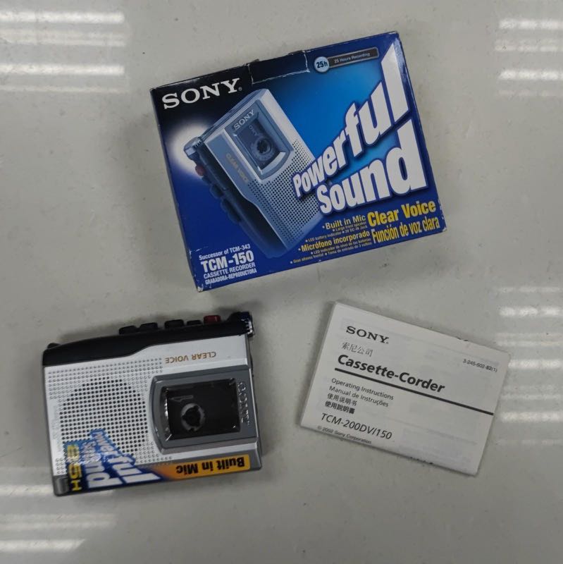 Sony 索尼 TCM-150 Cassette Voice Recorder 卡式 錄音機, 音響器材, 其他音響配件及設備 - Carousell