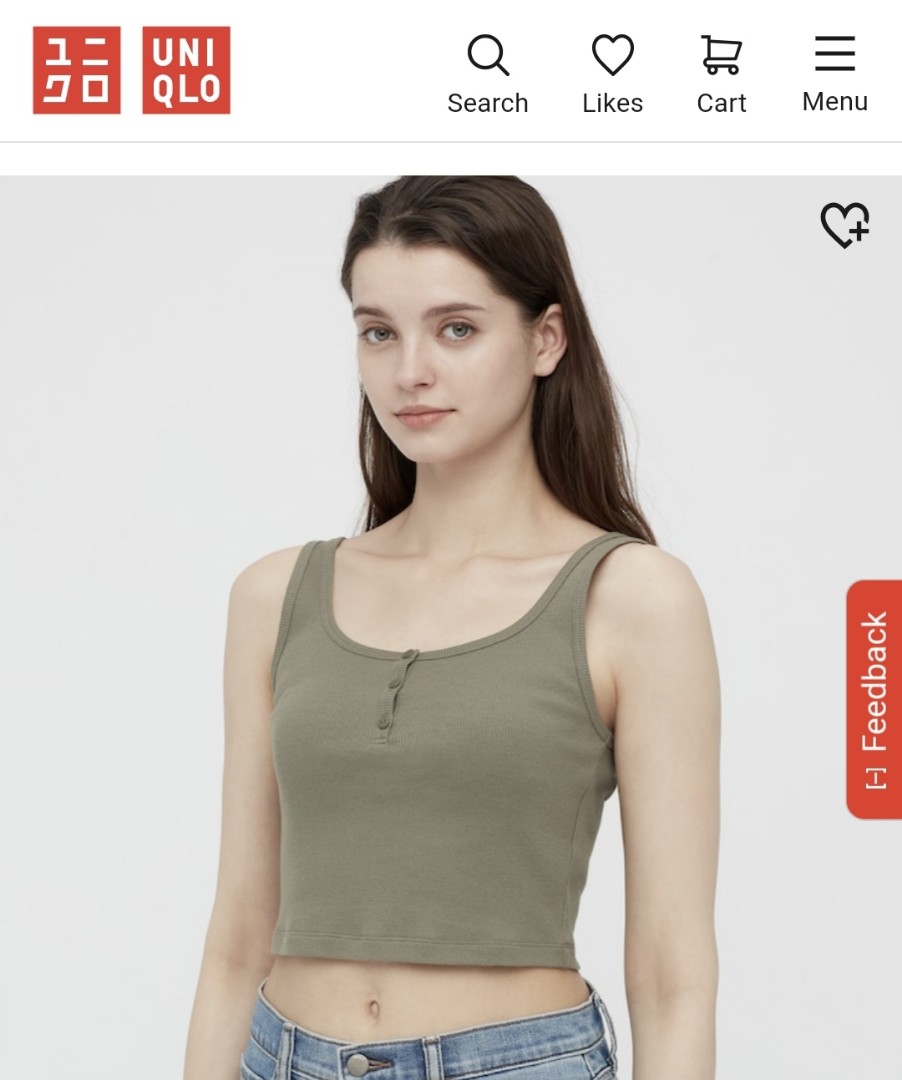 Uniqlo crop top, Women's Fashion, Tops, Sleeveless on Carousell