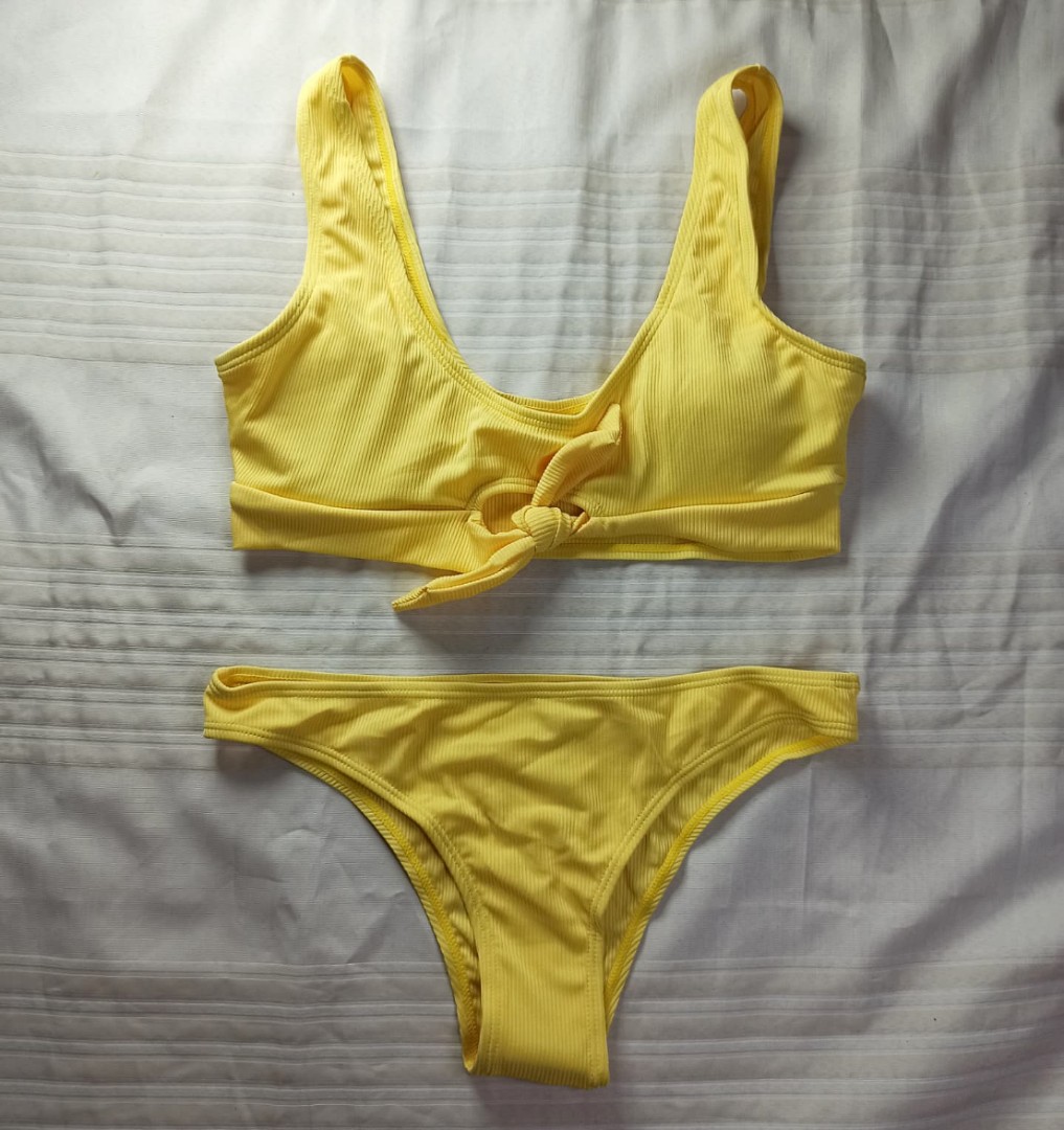 Yellow Bikini- Shein, Women's Fashion, Swimwear, Bikinis & Swimsuits on ...