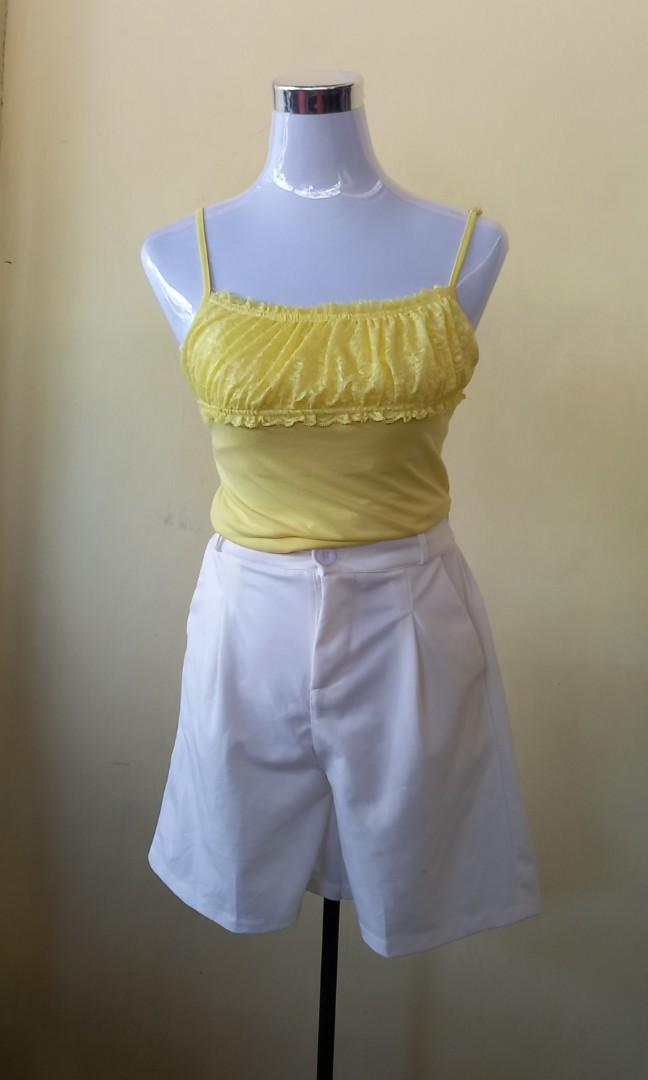 Yellow bustier top, Women's Fashion, Tops, Others Tops on Carousell