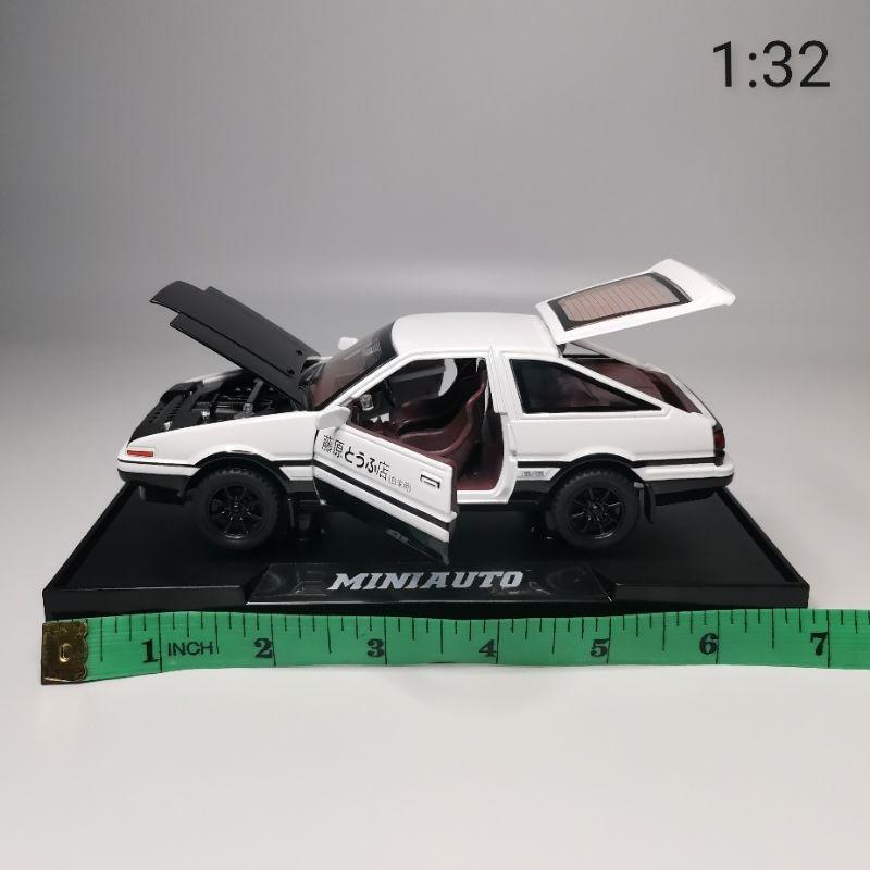 1:28 Upgraded Toyota Trueno AE86 Initial D Toy Car Model Diecast with ...
