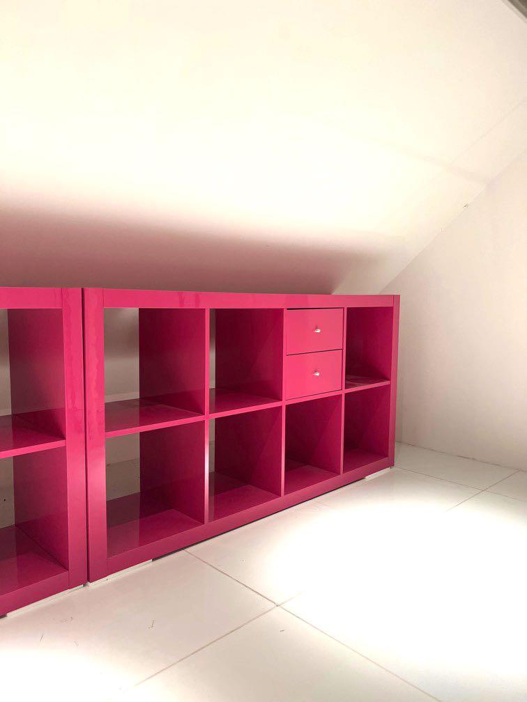 Hot pink shelves with drawer, Furniture & Home Living, Furniture ...